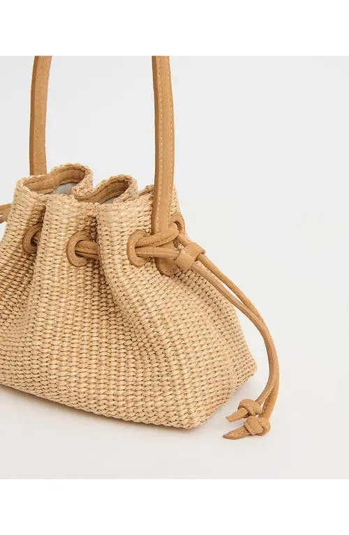 MANSUR GAVRIEL Woven Raffia Drawstring Pouchette