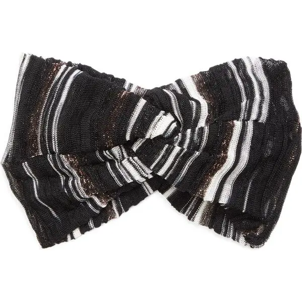 Missoni Knotted Stripe Headband - 0002 Black Multi