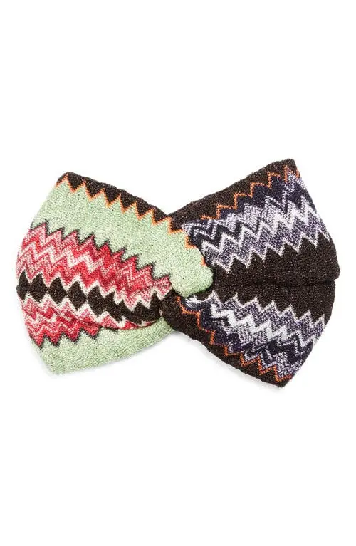 Missoni Knotted Zigzag Headband - Black Multi