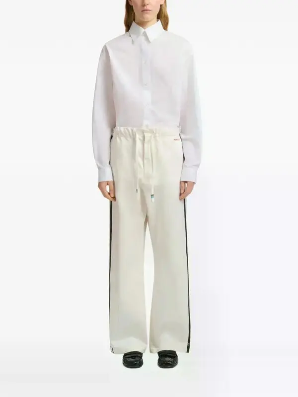 Marni Gabardine Track Pants With Textured Stripes
