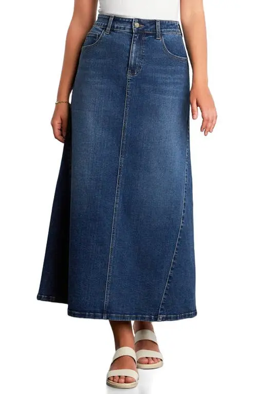 WASH LAB DENIM Denim Maxi Skirt - Shark Blue