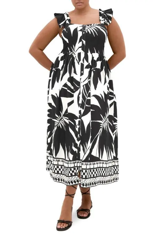 City Chic Mirage Print Maxi Dress - Island Oasis Bdr
