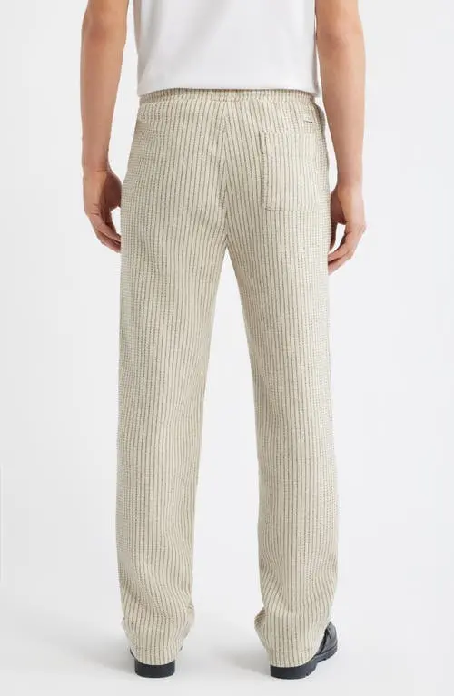 PERCIVAL Sorrento Pinstripe Cotton & Linen Drawstring Pants