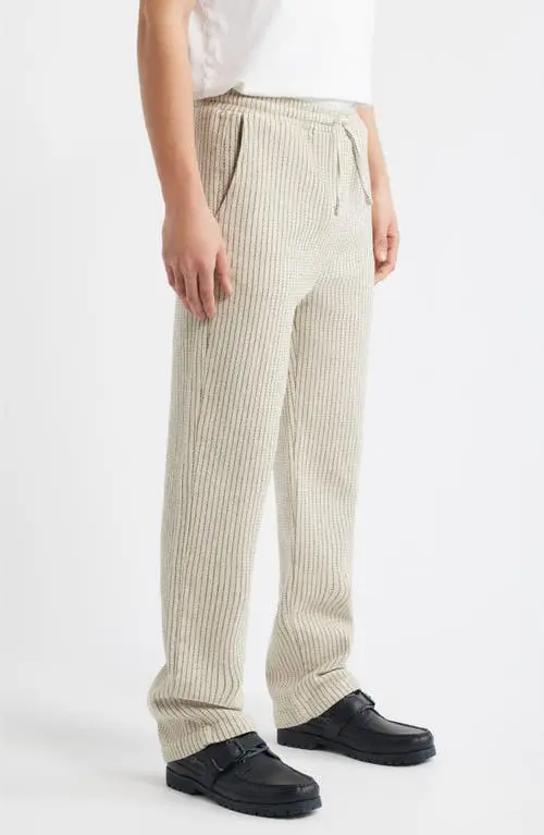 PERCIVAL Sorrento Pinstripe Cotton & Linen Drawstring Pants