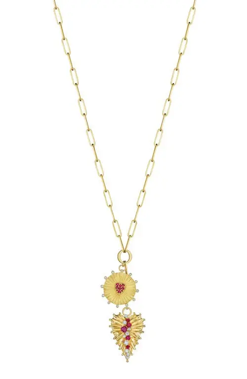 Hueb Penka Ruby & Diamond Pendant Necklace - Yellow Gold