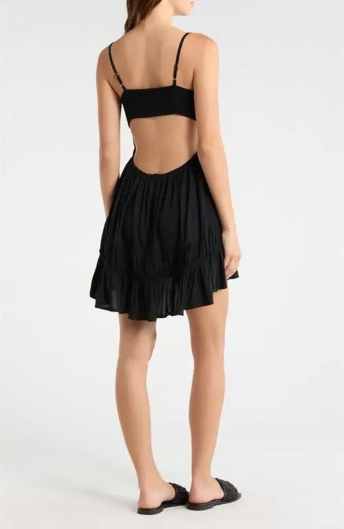 Elan Ruffle Cover-up Sundress - Black