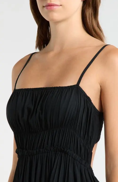 Elan Ruffle Cover-up Sundress - Black