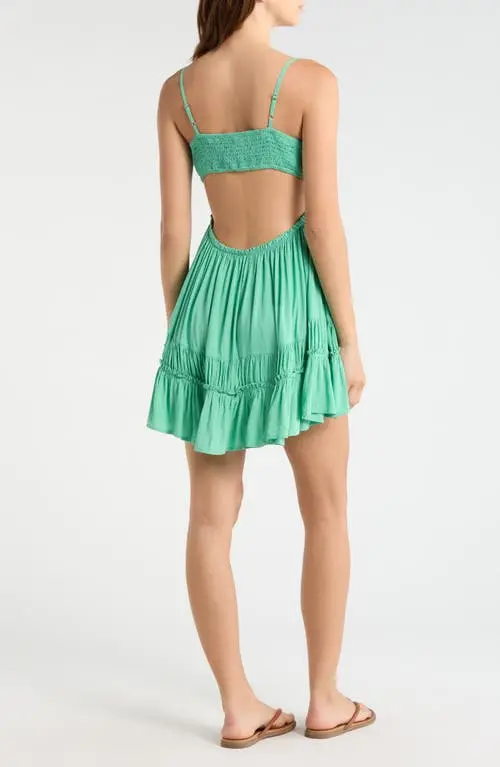 Elan Ruffle Cover-up Sundress - Jade