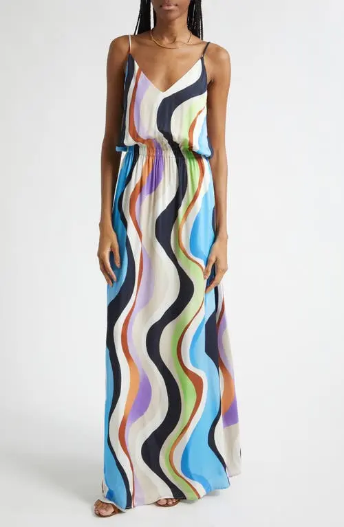 Ramy Brook Clarissa Wave Print Maxi Dress - Multi Wave