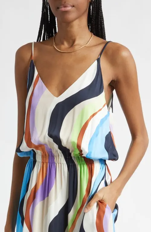 Ramy Brook Clarissa Wave Print Maxi Dress