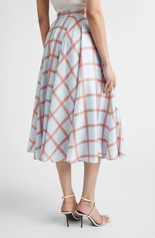 EMILIA WICKSTEAD Karima Plaid Silk Twill Midi Skirt
