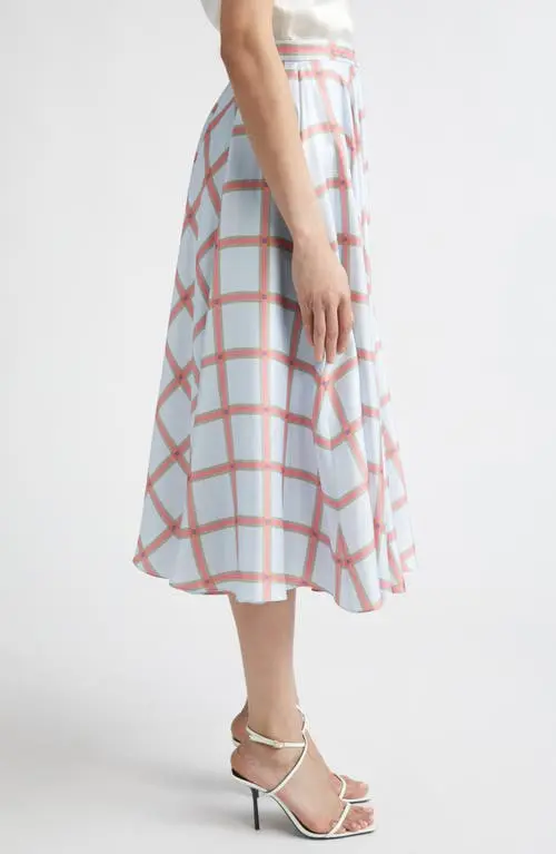 EMILIA WICKSTEAD Karima Plaid Silk Twill Midi Skirt
