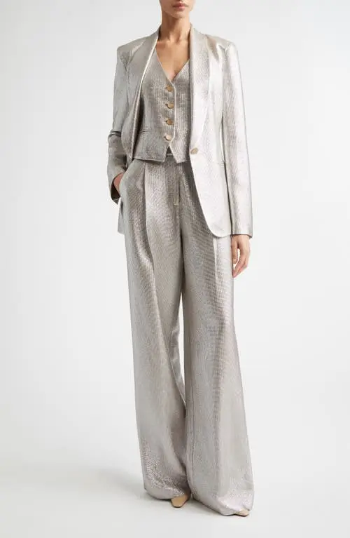 St. John Lamé Suiting Vest
