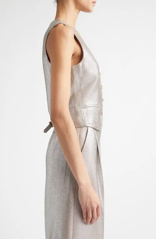 St. John Lamé Suiting Vest