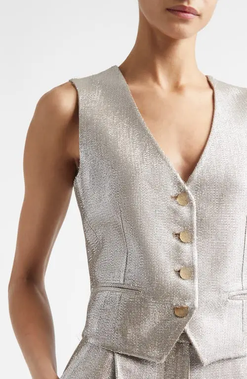 St. John Lamé Suiting Vest