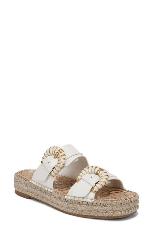 Sam Edelman Tabbey Espadrille Platform Slide Sandal - Bright White
