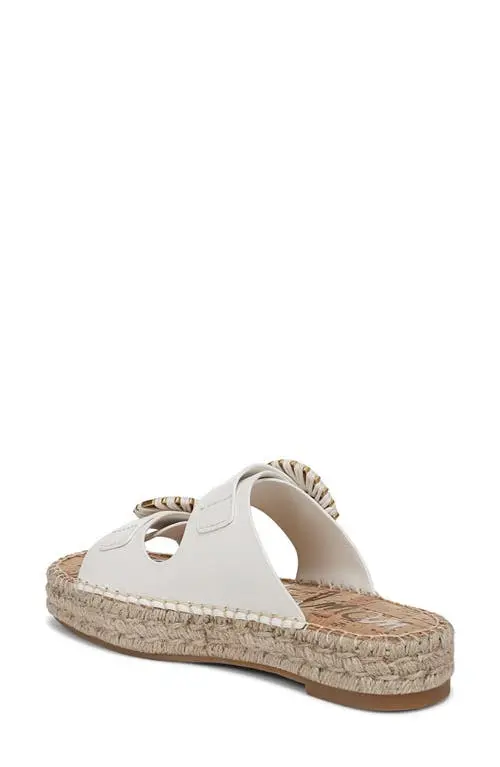 Sam Edelman Tabbey Espadrille Platform Slide Sandal - Bright White