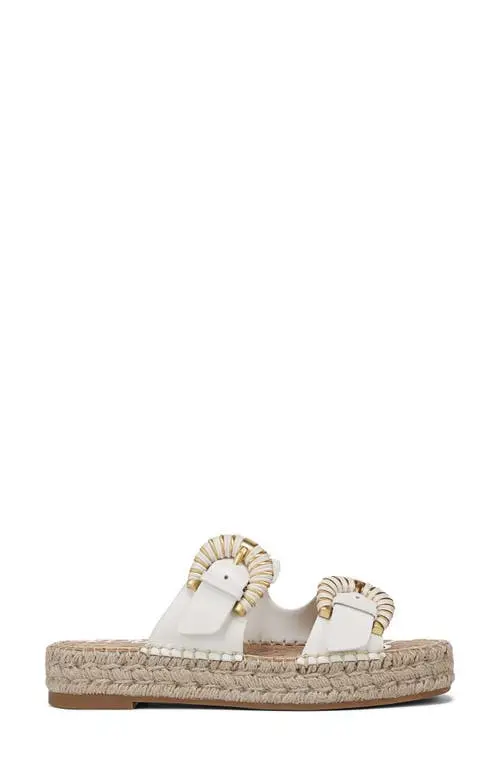Sam Edelman Tabbey Espadrille Platform Slide Sandal - Bright White
