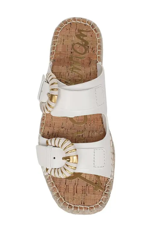 Sam Edelman Tabbey Espadrille Platform Slide Sandal - Bright White