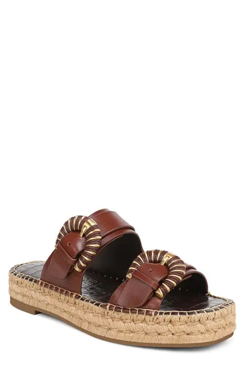 Sam Edelman Tabbey Espadrille Platform Slide Sandal - Burnt Brandy