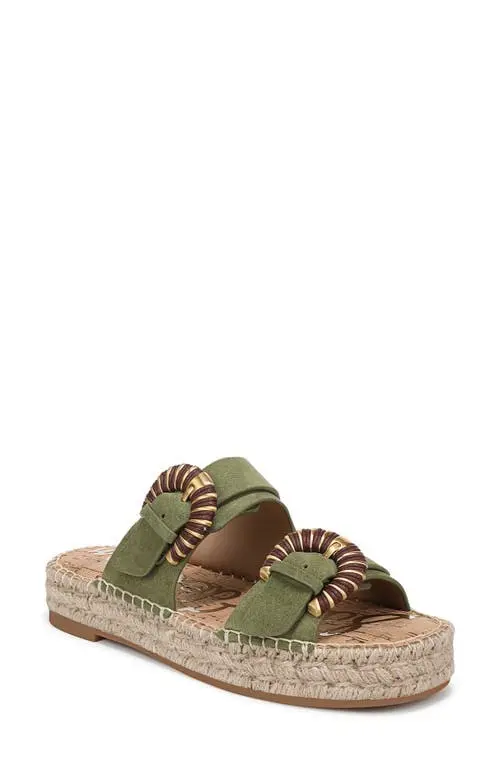 Sam Edelman Tabbey Espadrille Platform Slide Sandal - Summer Olive