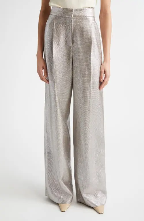St. John Lamé Suiting Trousers - Antique Silver