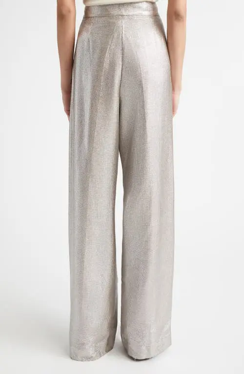 St. John Lamé Suiting Trousers - Antique Silver