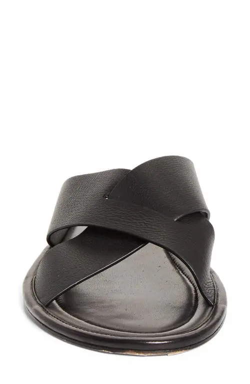 THE ROW Malick Crisscross Slide Sandal - Black