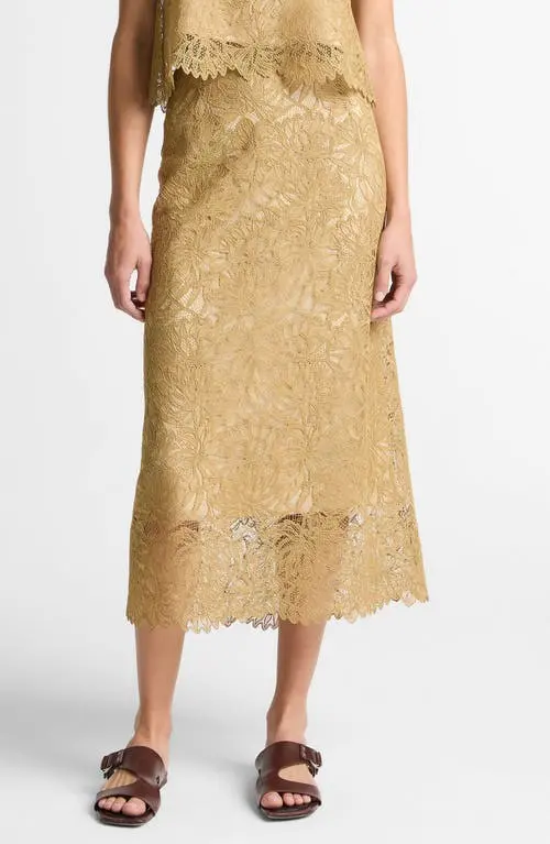 Vince Lace Slip Midi Skirt - Soft Gold