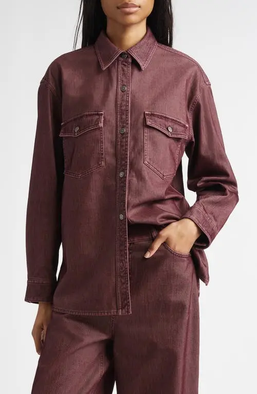 GOLDEN GOOSE Journey Patty Cotton Twill Button-up Shirt - Port Royale