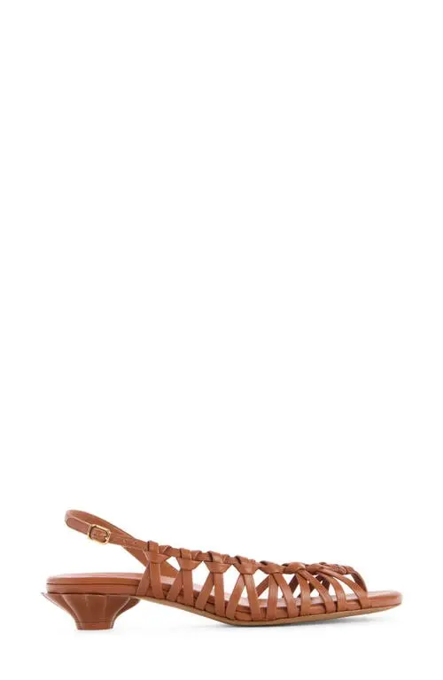 Chloé Estra Woven Slingback Sandal - Terracotta Brown