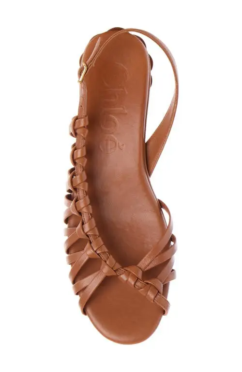Chloé Estra Woven Slingback Sandal - Terracotta Brown