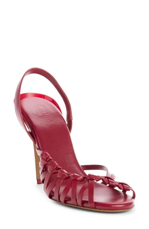 Chloé Estra Woven Slingback Sandal - Raspberry Sorbet