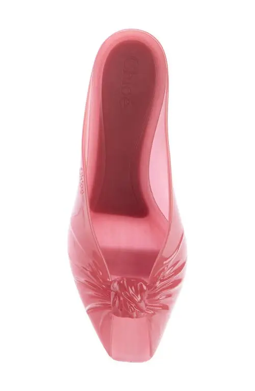 Chloé Jelly Peep Toe Kitten Heel Mule - Candy Pink