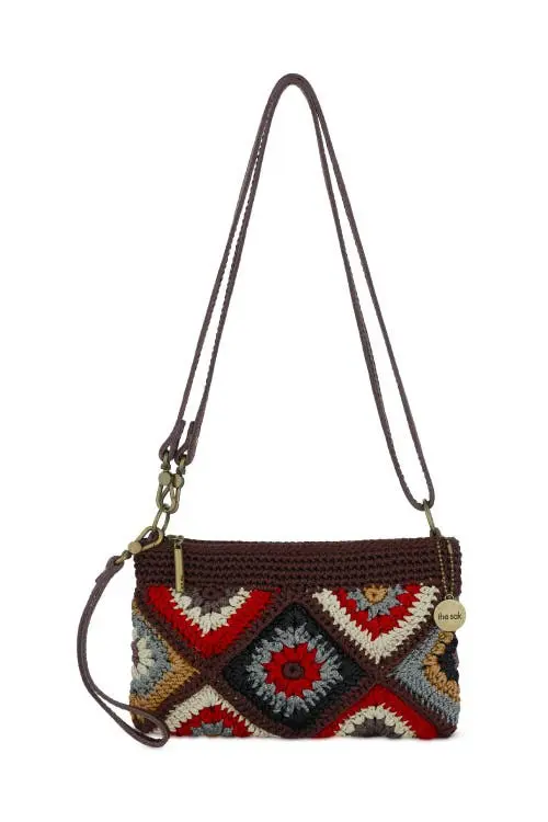 THE SAK Vita Hand-crochet Crossbody Wristlet - Walnut Patch