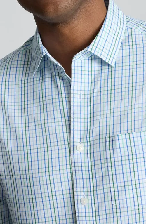 UNTUCKIT Plaid Cottontek Performance Button-up Shirt - Blue