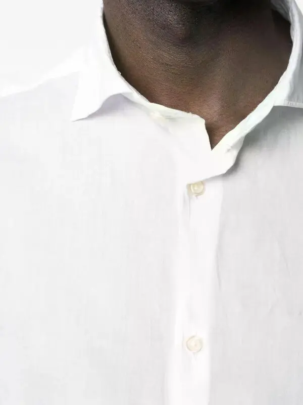 DEPERLU Leon Button-up Linen Shirt - White