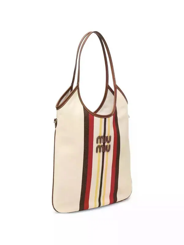 Miu Miu Striped-pattern Tote Bag