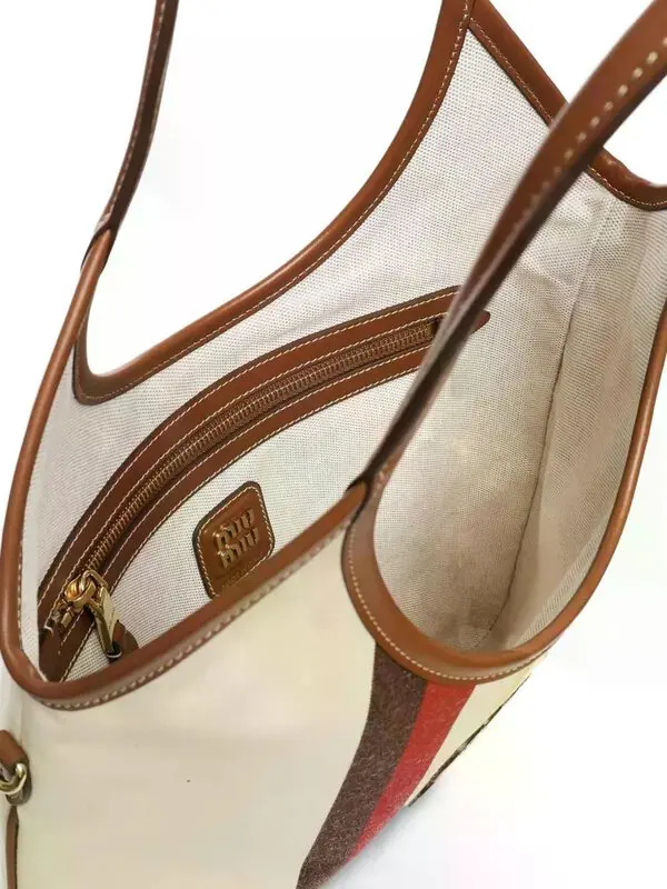 Miu Miu Striped-pattern Tote Bag