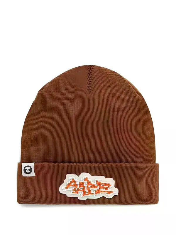 AAPE BY *A BATHING APE Logo-patch Beanie - Brown