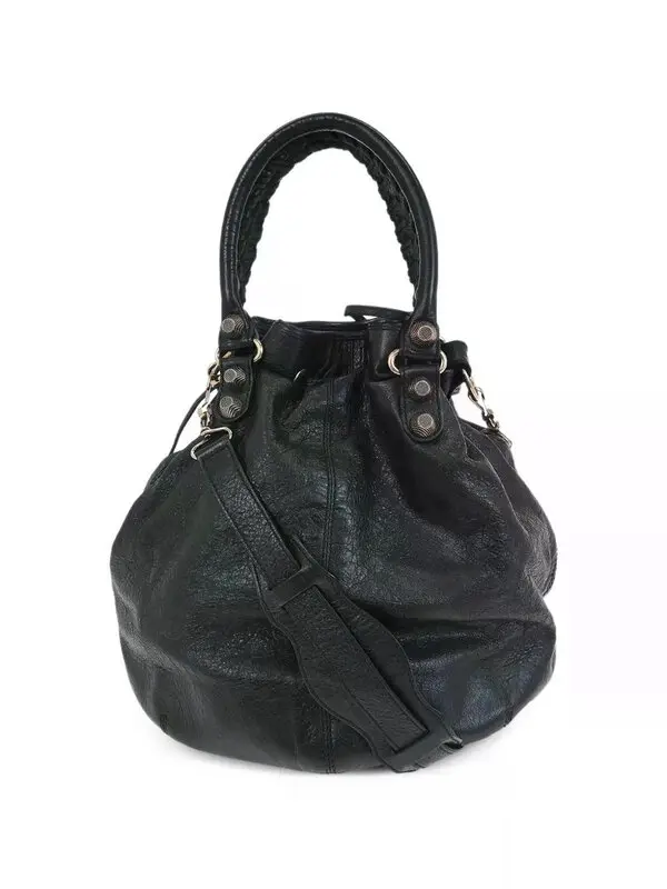 Balenciaga 2010s Pompon Leather Tote Bag