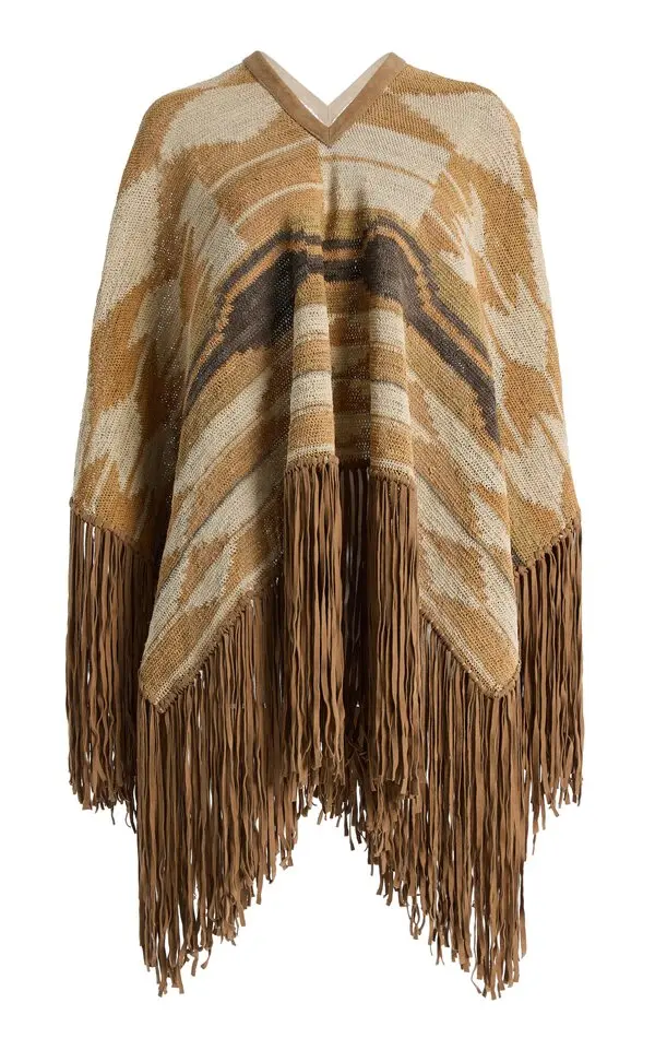 CURATORIA Viento Short Chagua Poncho - Brown