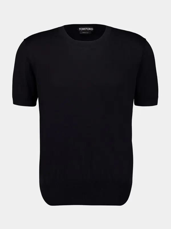 TOM FORD Pure Cotton Crew Neck T-shirt - Black