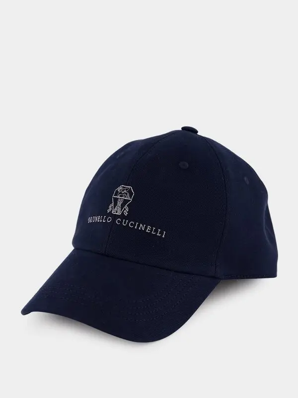 Brunello Cucinelli Baseball Cap With Embroidery - Blue