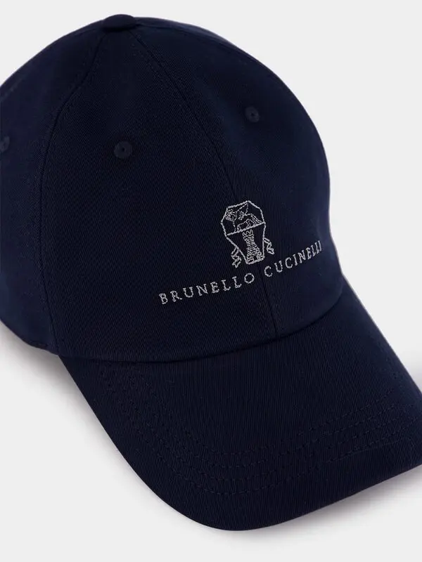 Brunello Cucinelli Baseball Cap With Embroidery - Blue