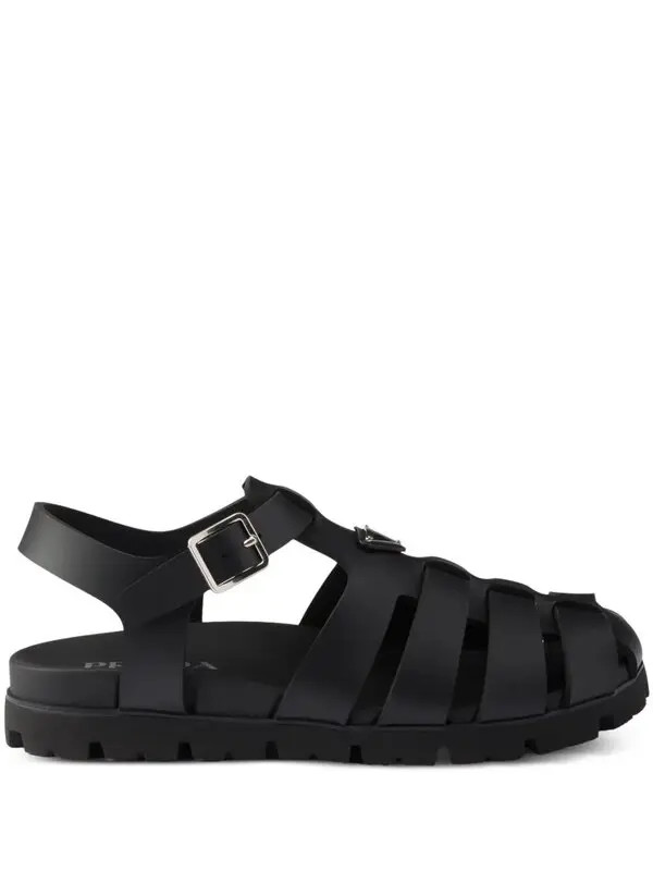 Prada Rubber Fisherman Sandals - Black