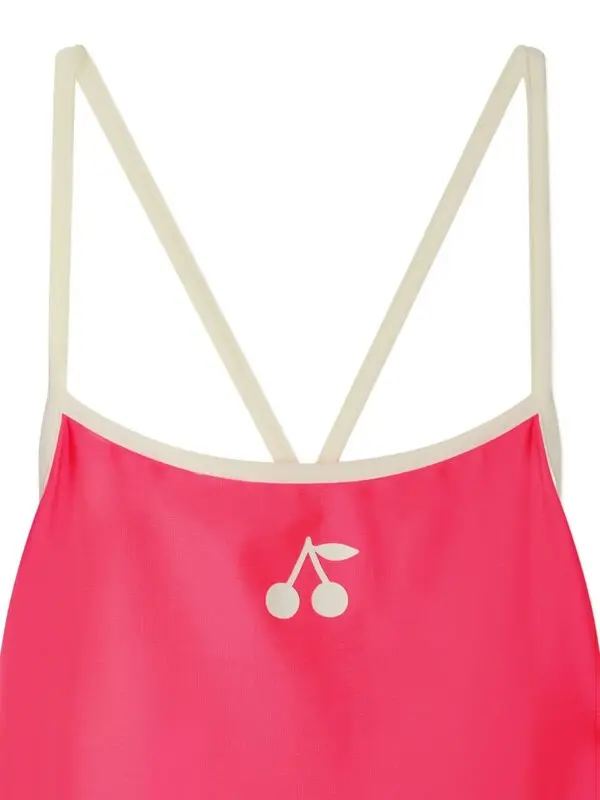 Bonpoint Loola Contrasting Trim One-piece Swimsuit - Pink & Purple