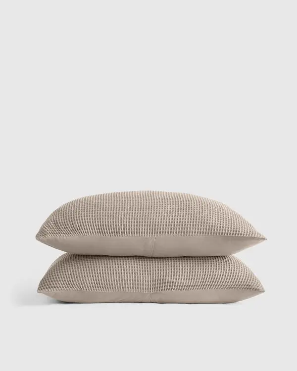 Quince Organic Waffle Sham Set - Dove