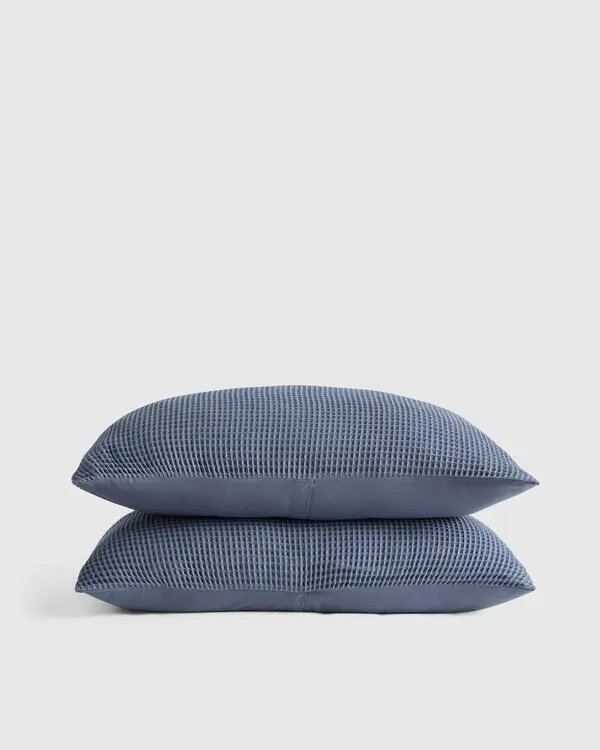 Quince Organic Waffle Sham Set - Mineral