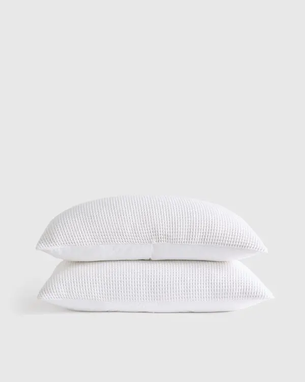Quince Organic Waffle Sham Set - White